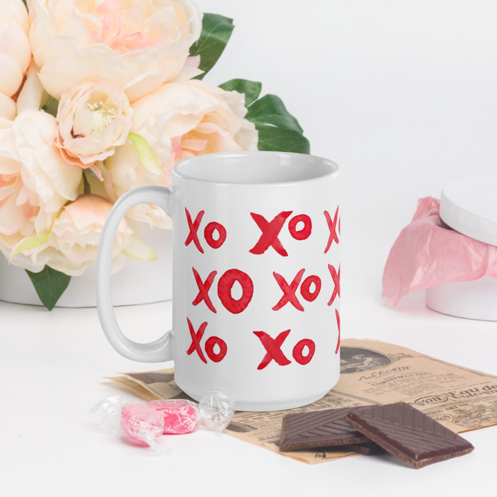 XO XO Valentine's Day Mug XOXO Coffee Mug Handdrawn Mug | Etsy