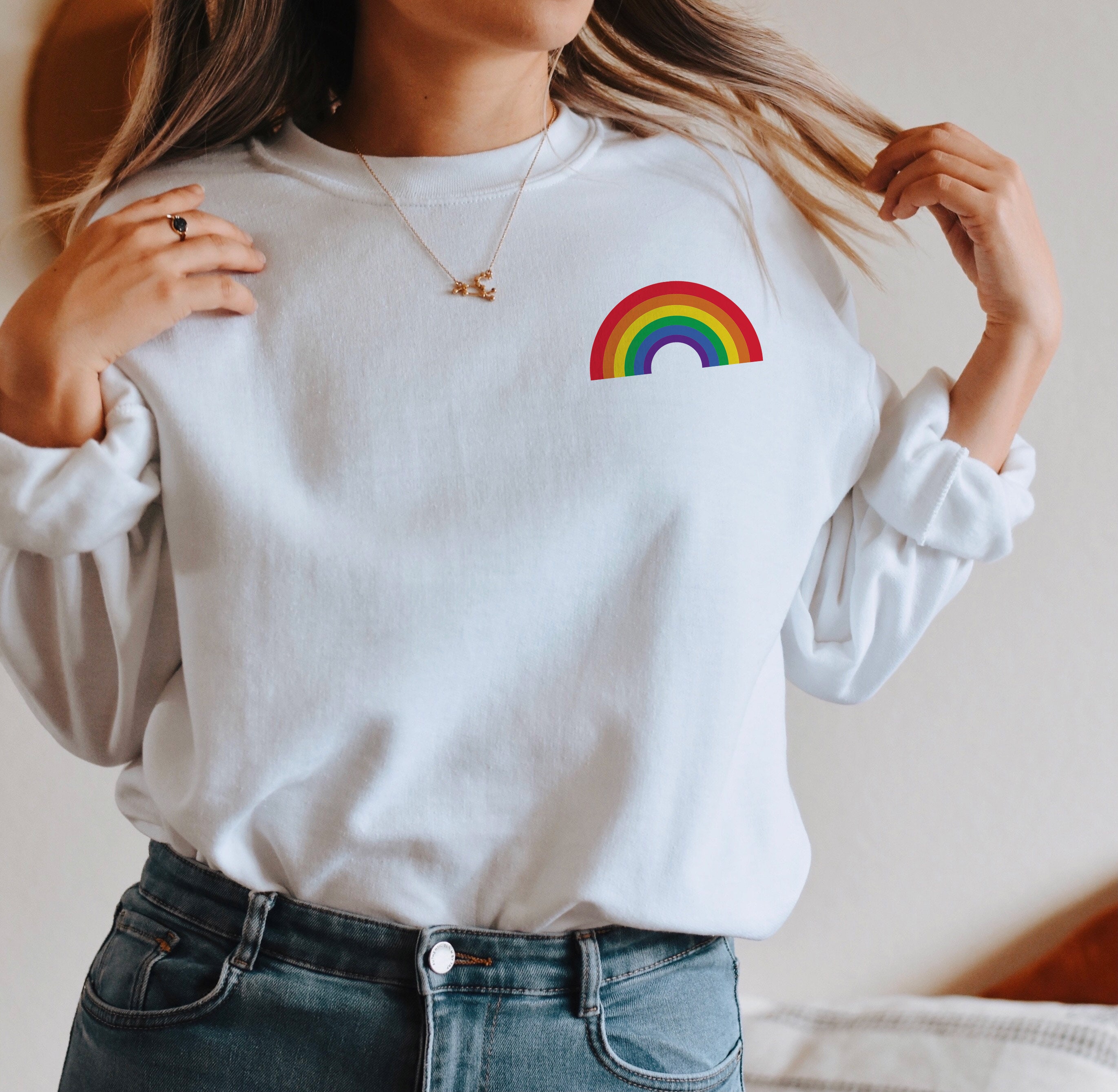 Rainbow Pocket Pride Sweatshirt Unisex Gay Pride Sweater | Etsy