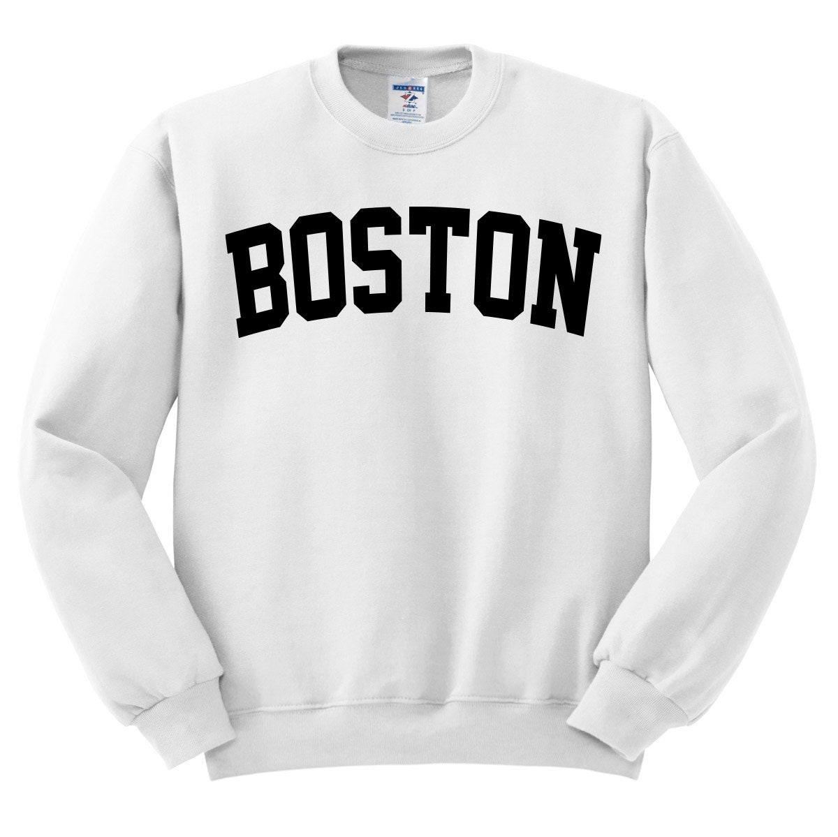 Boston Sweatshirt Collegiate Text Massachusetts Sweatshirt | Etsy