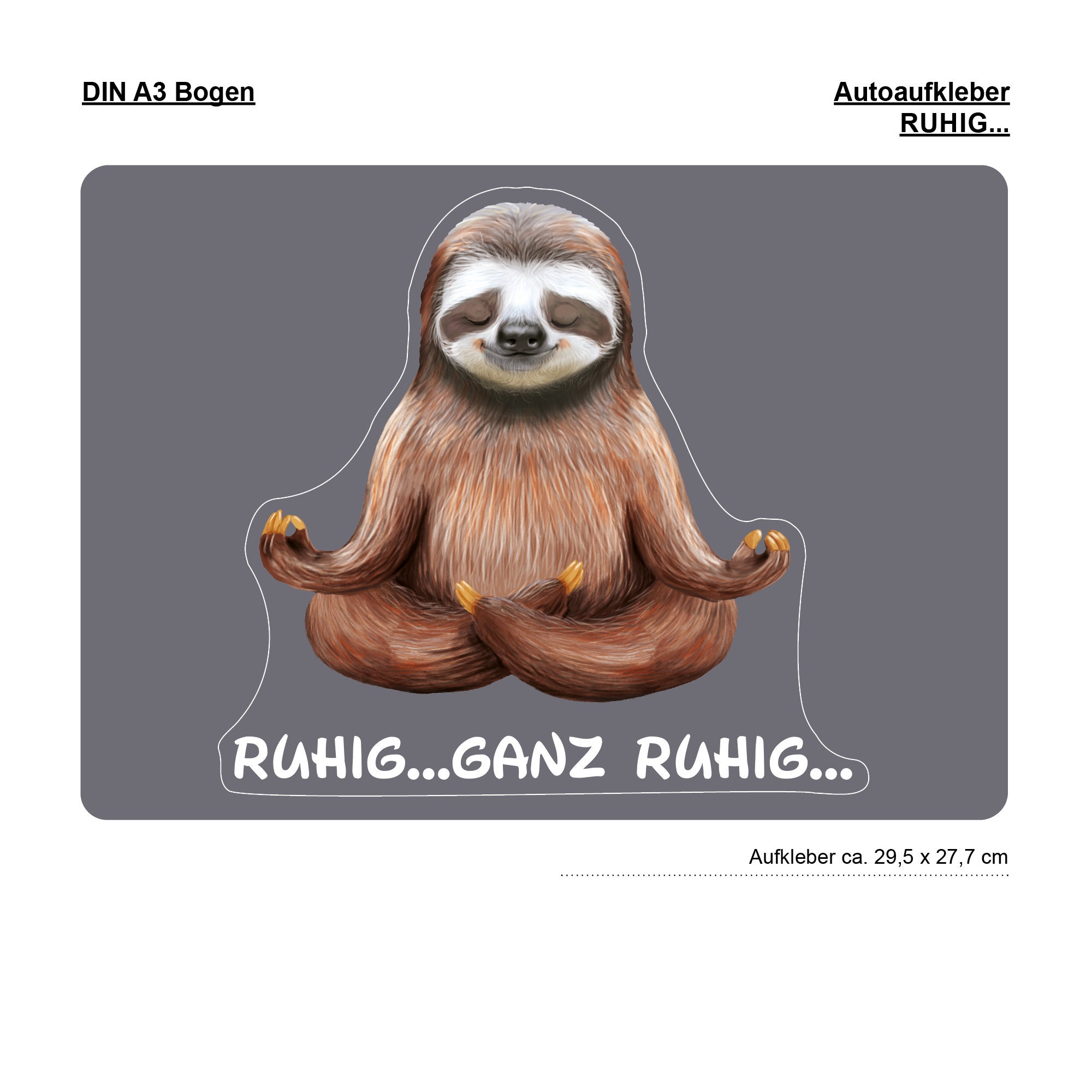 Autoaufkleber Faultier ganz ruhig Heckscheibenaufkleber | Etsy