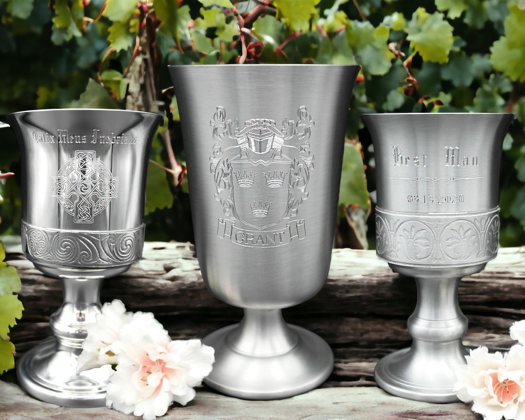 Cáliz de metal con acabado antiguo, copa religiosa para beber, copa de ...