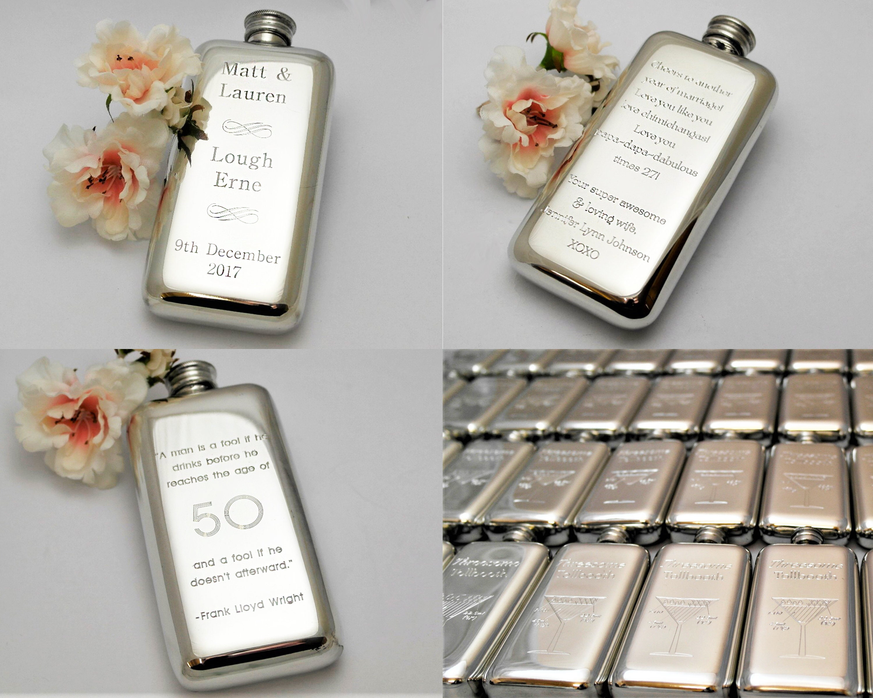 Custom Engraved Hip Flask Custom Design Engraved Coordinates Pewter Hip ...