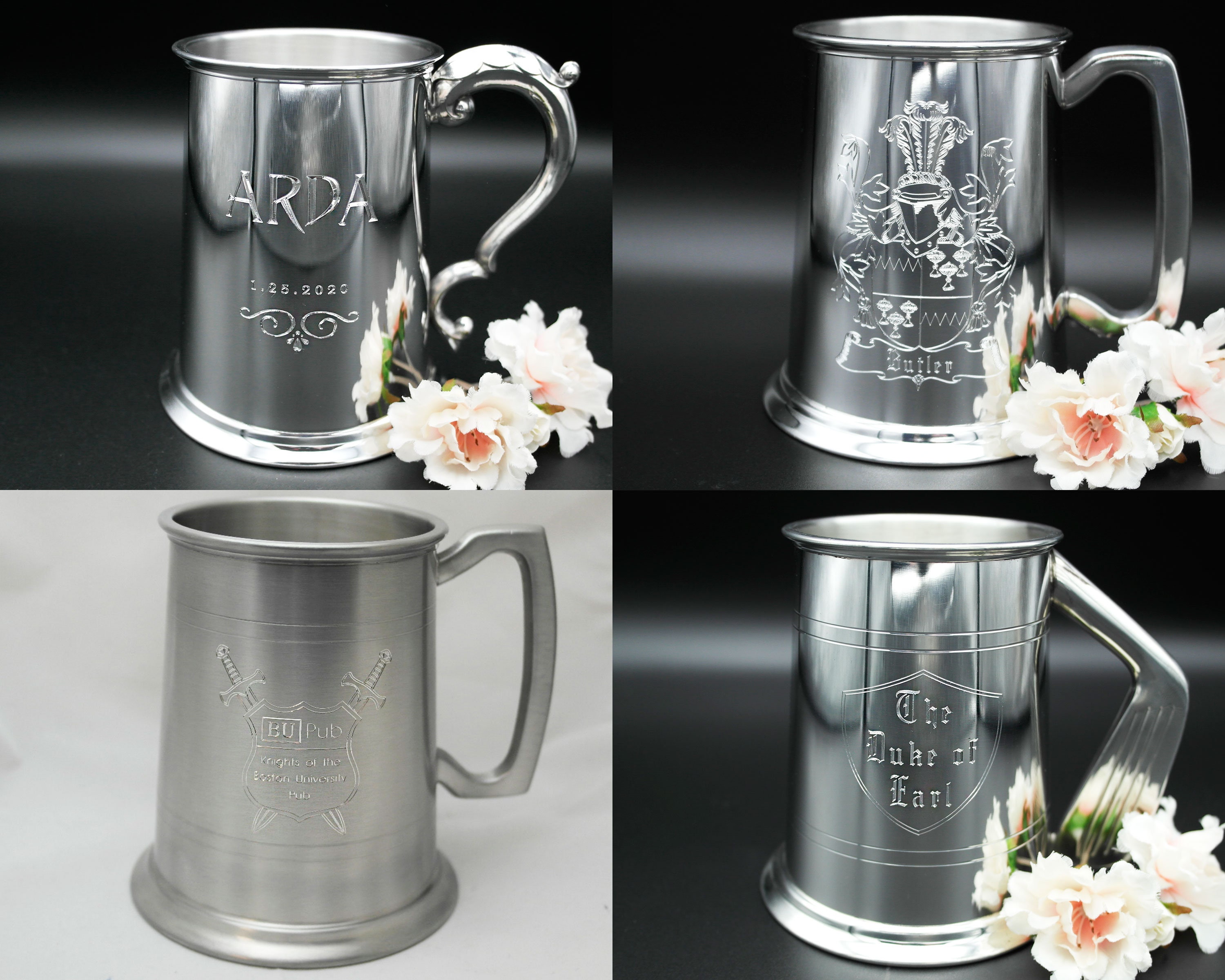 Fathers Day Gift Customised Present Pewter Tankard Custom Engraved Beer ...