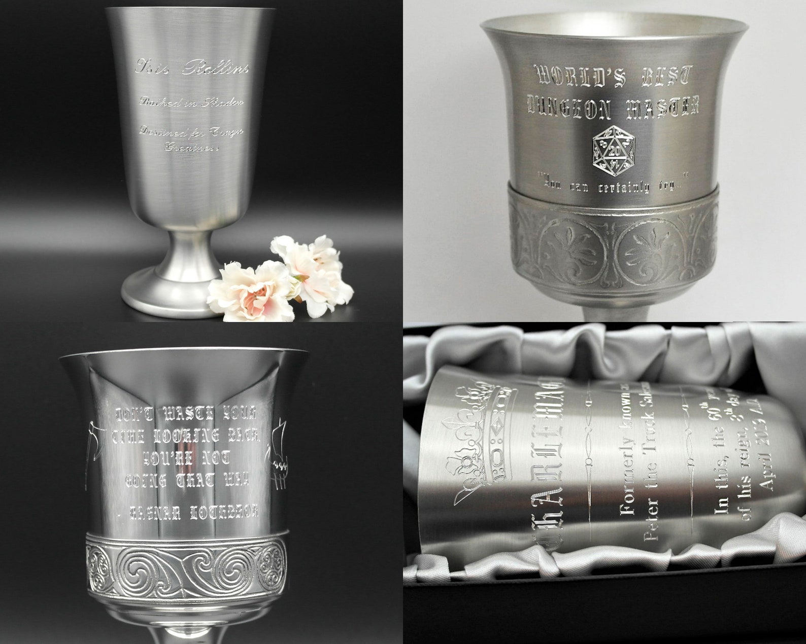 Pewter Chalice Personalised Gift Custom Engraved Chalice Gift English ...