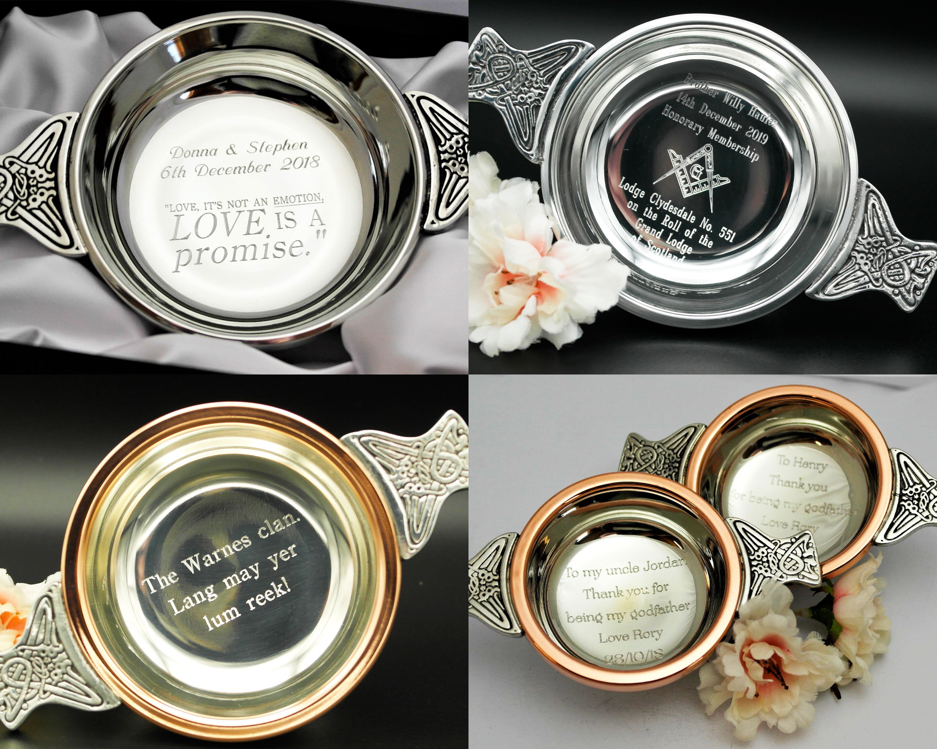 Quaich Custom Engraved Copper Rimmed Quaich Customised Gift - Etsy