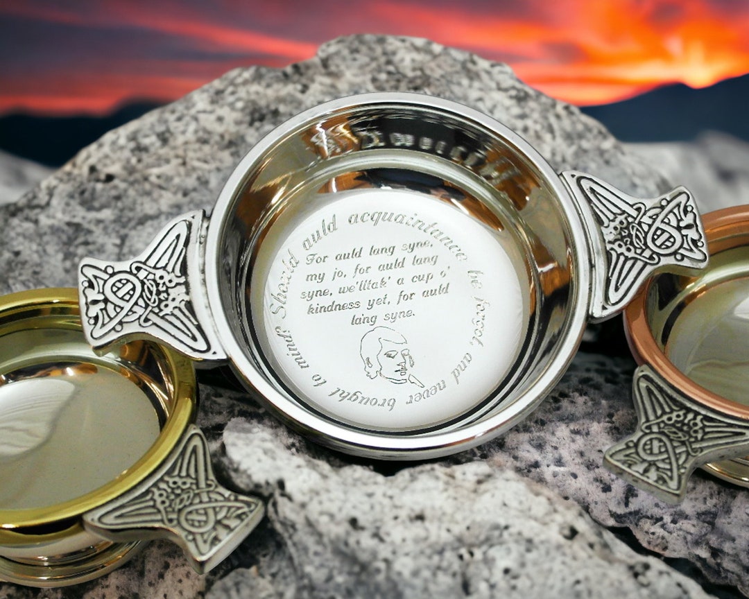 Handmade and Engraved Pewter Quaich - Scottish Wedding Gift - Free ...