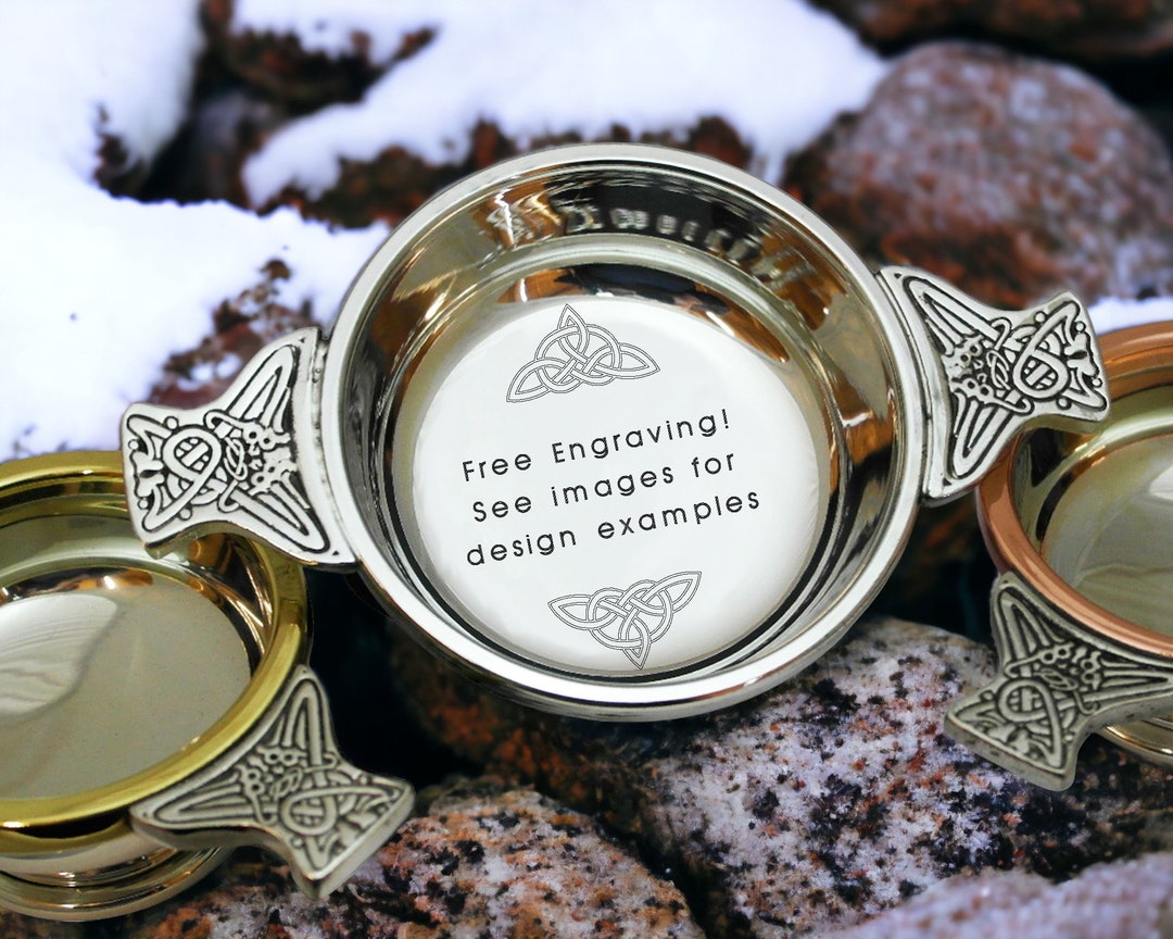 Free Engraving Pewter Quaich - Personalised Quiach - Custom Quaich ...