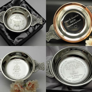 Scottish Wedding Gift Engraved Quaich Personalised Quaich Wedding ...