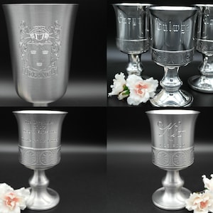 Medieval Drinking Cup Custom Engraved Pewter Drinking Cup Renaissance ...