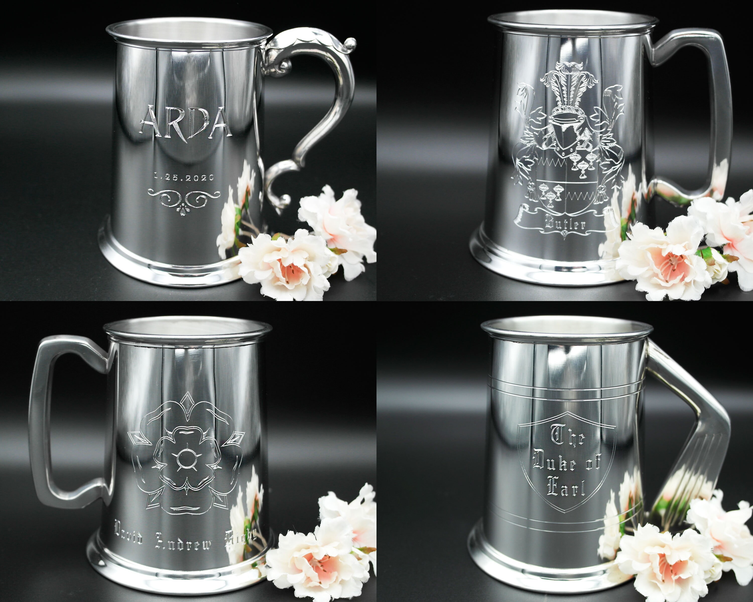 Custom Engraved Gift for Groomsmen Beer Stein Pewter Tankard Gift for ...