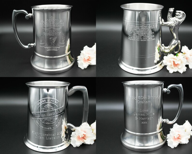 Birthday Gift Customised Present Pewter Tankard Custom Engraved ...