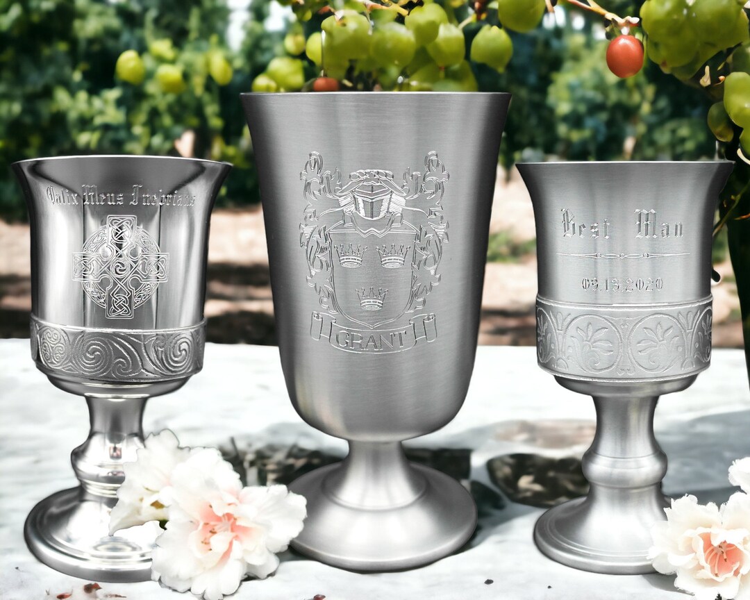 Medieval Drinking Cup Custom Engraved Pewter Drinking Cup Renaissance ...