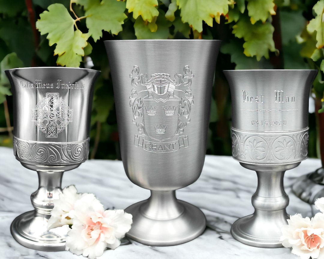 Medieval Goblet Custom Engraved Pewter Goblet Wine Goblet Renaissance ...