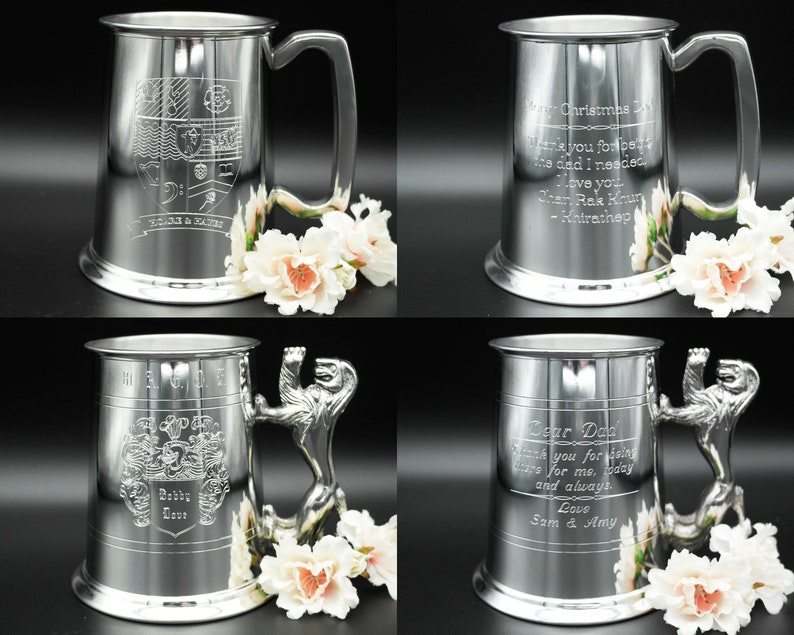 Birthday Gift Customised Present Pewter Tankard Custom Engraved ...