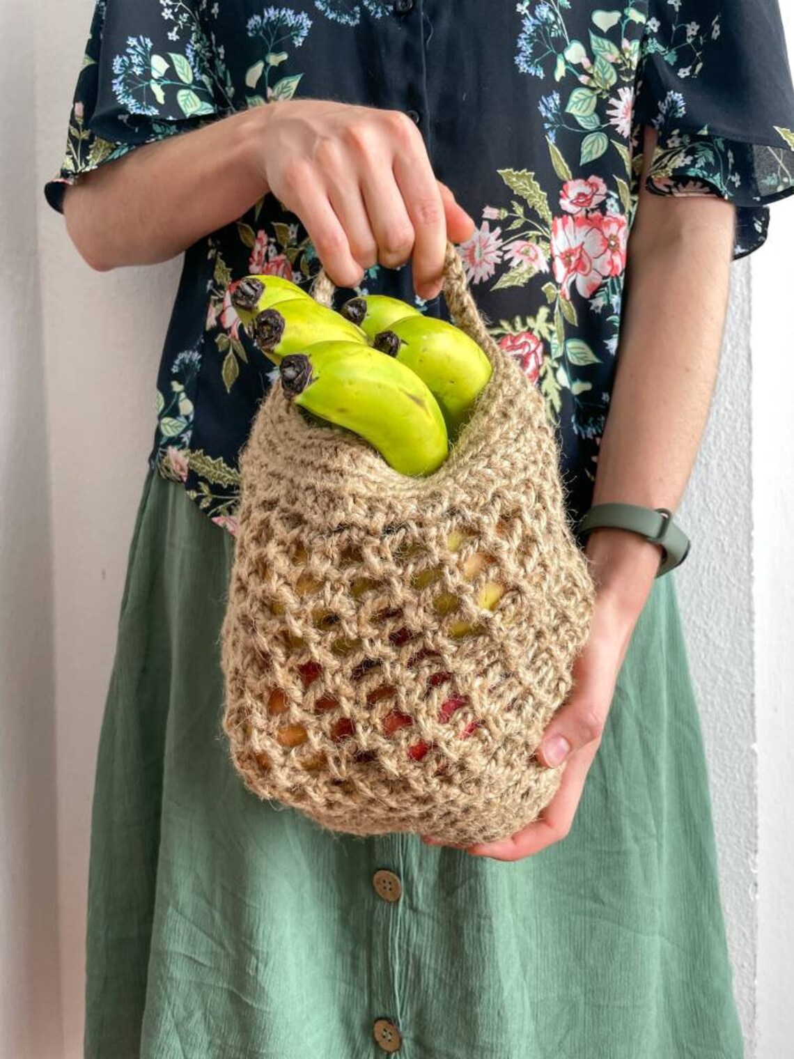 Hanging Mesh Basket Jute Hanging Wall Baskets Storage - Etsy