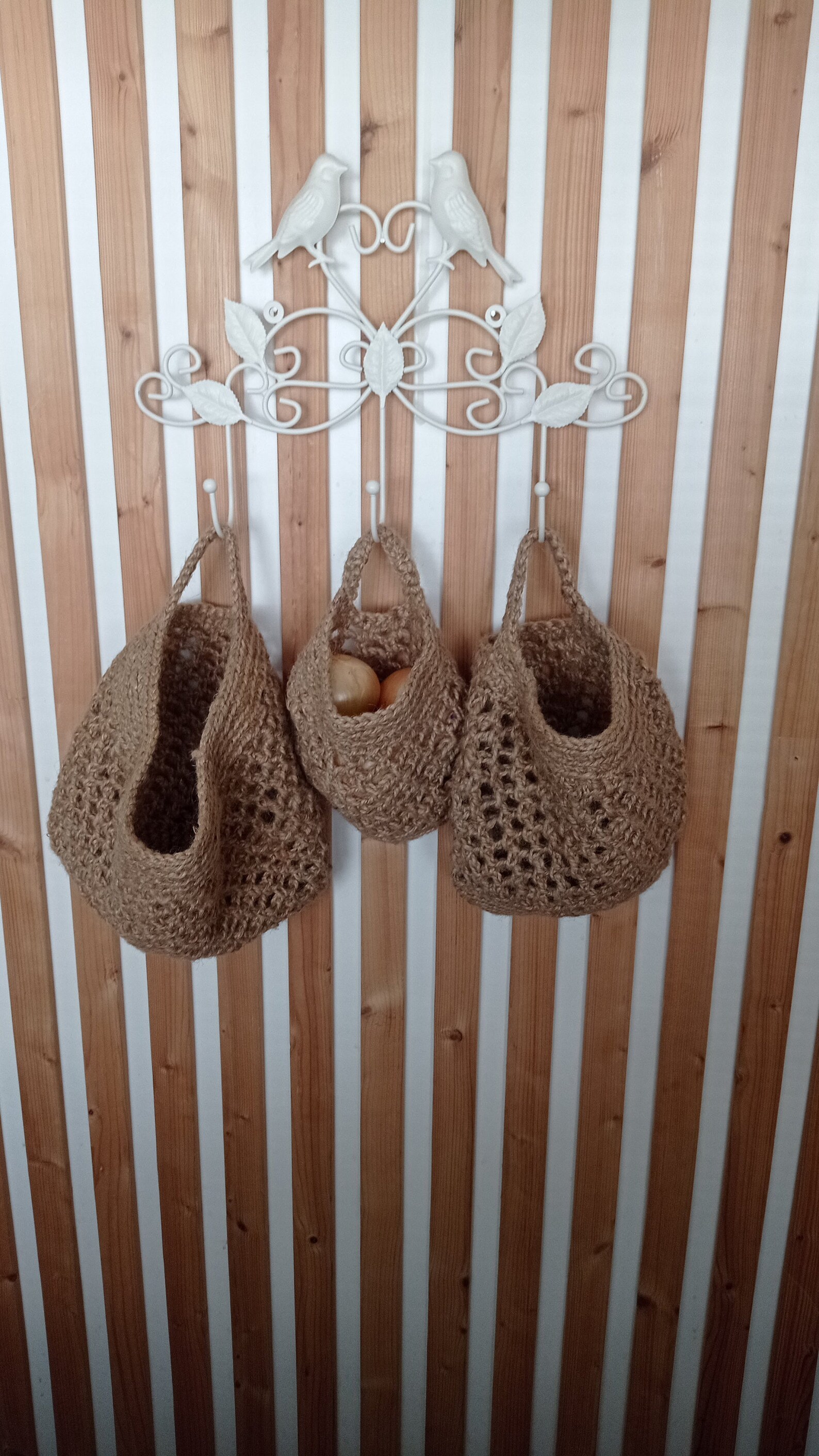 Hanging Mesh Basket Jute Hanging Wall Baskets Storage - Etsy