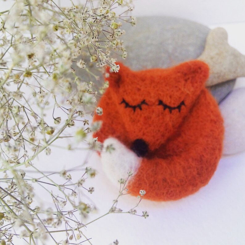 Fox brooch Hand Felted Brooch Wool Animal Red Brooch | Etsy