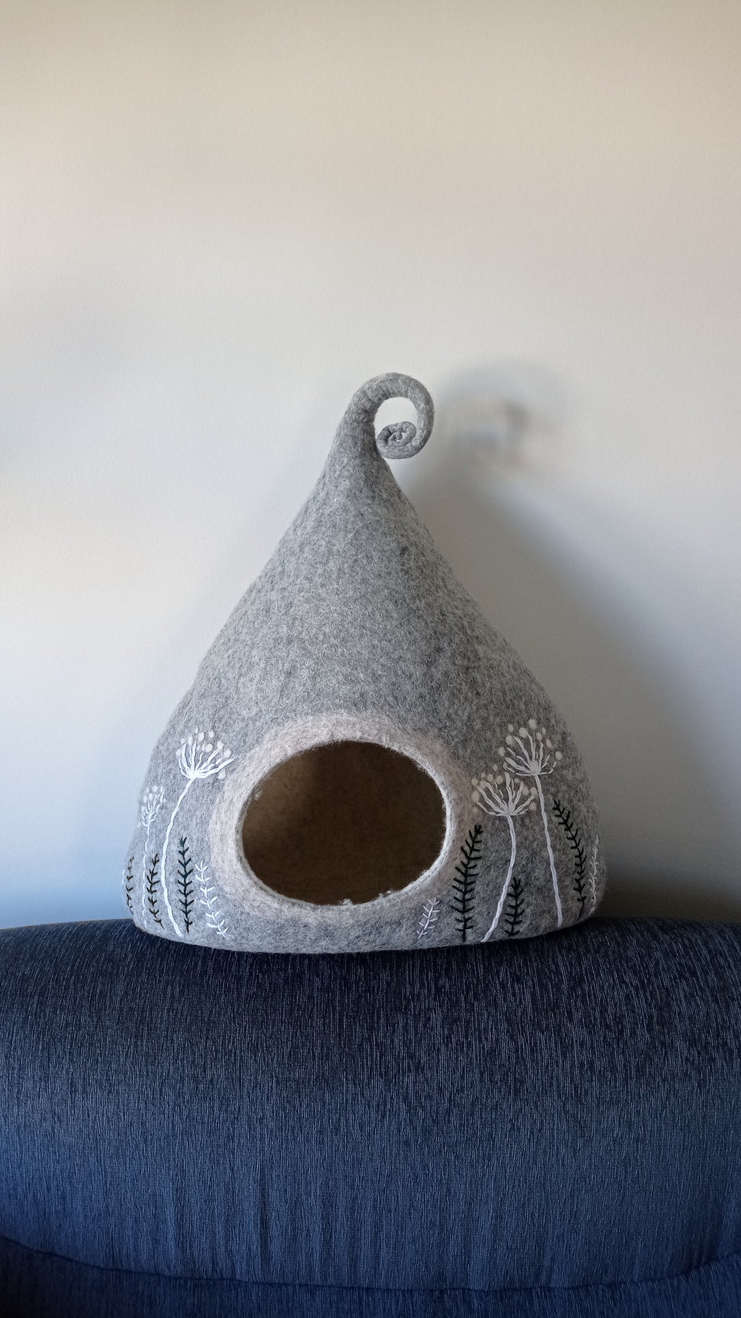 Cat Cave, Desinger Cat Cave, Cat Cave Gray, Personslized Cat Cave, Felt ...