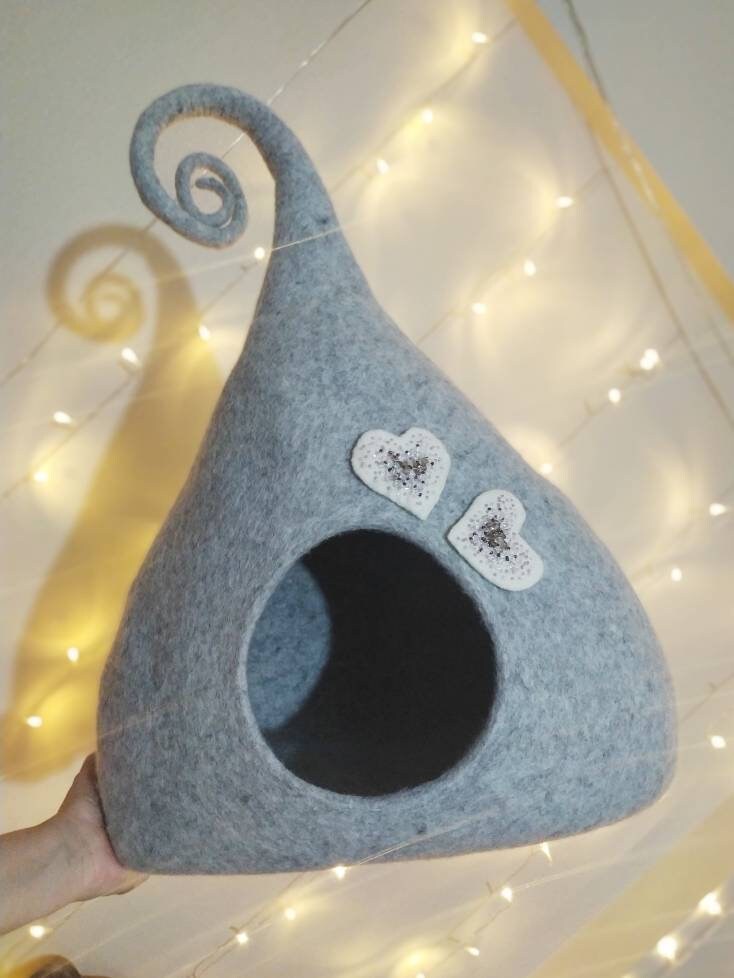 Cat cave desinger cat cave cat cave grey personslized cat | Etsy