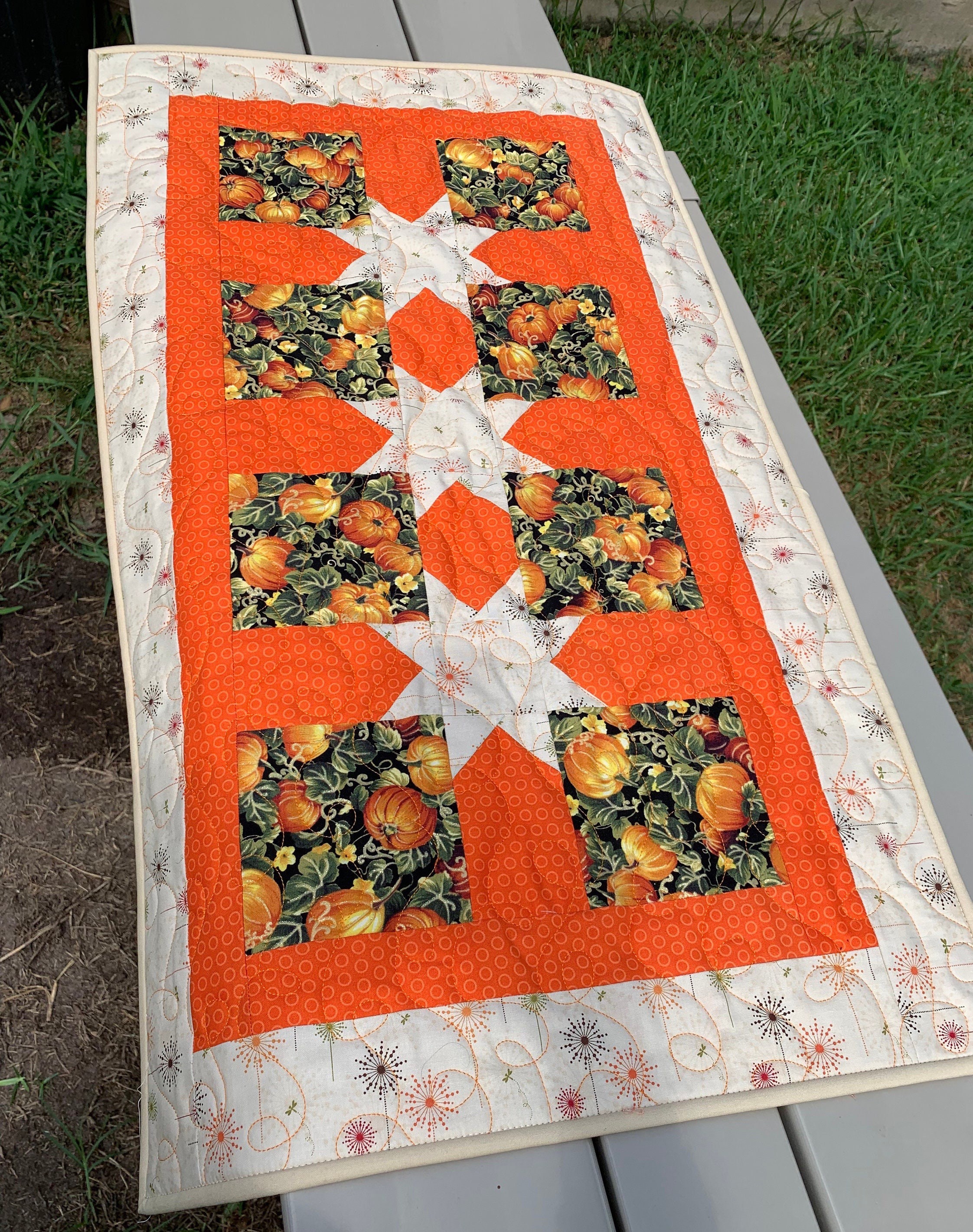 Quilted Thanksgiving/fall Table Runner - Etsy