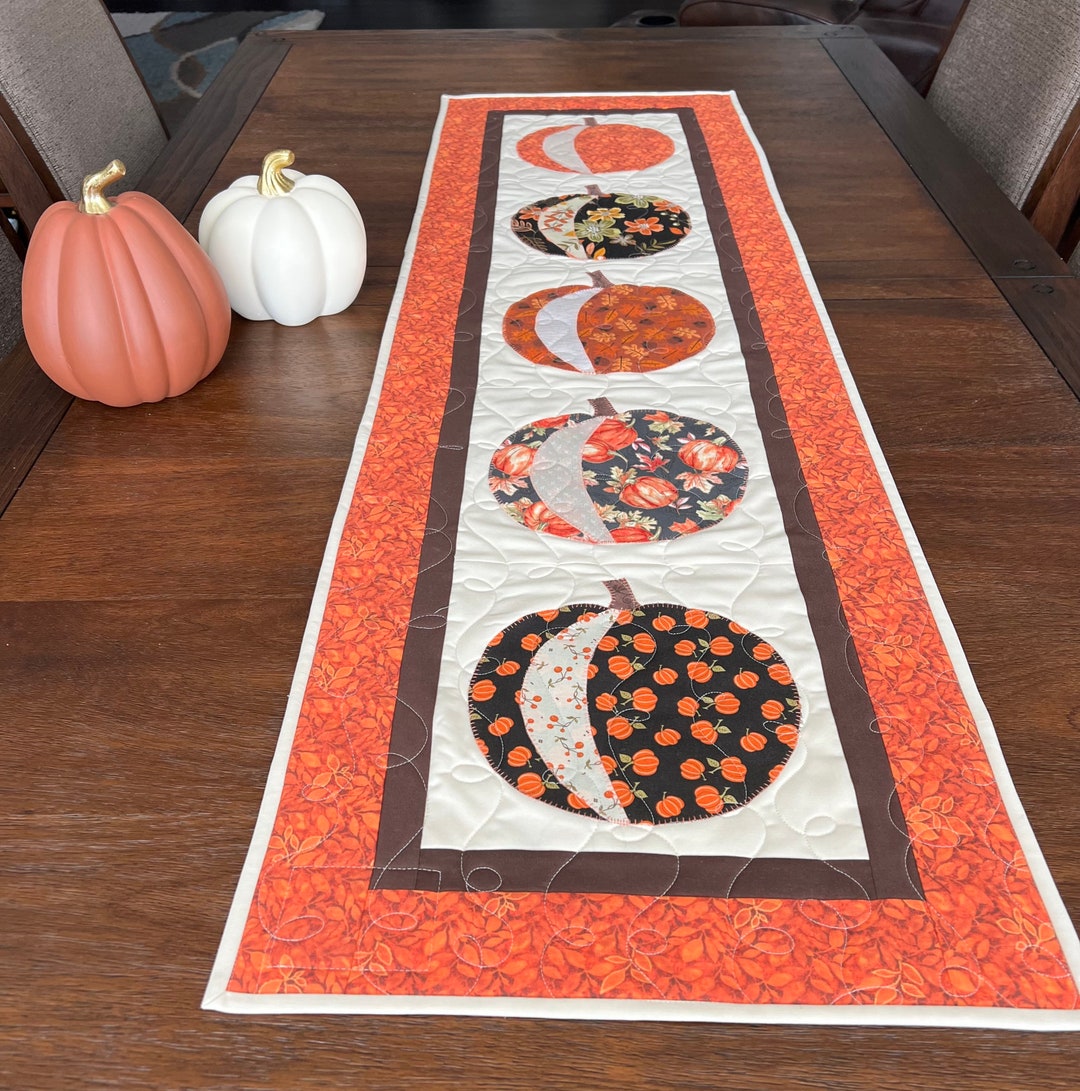 Quilted & Appliquéd Fall/thanksgiving Table Runner - Etsy