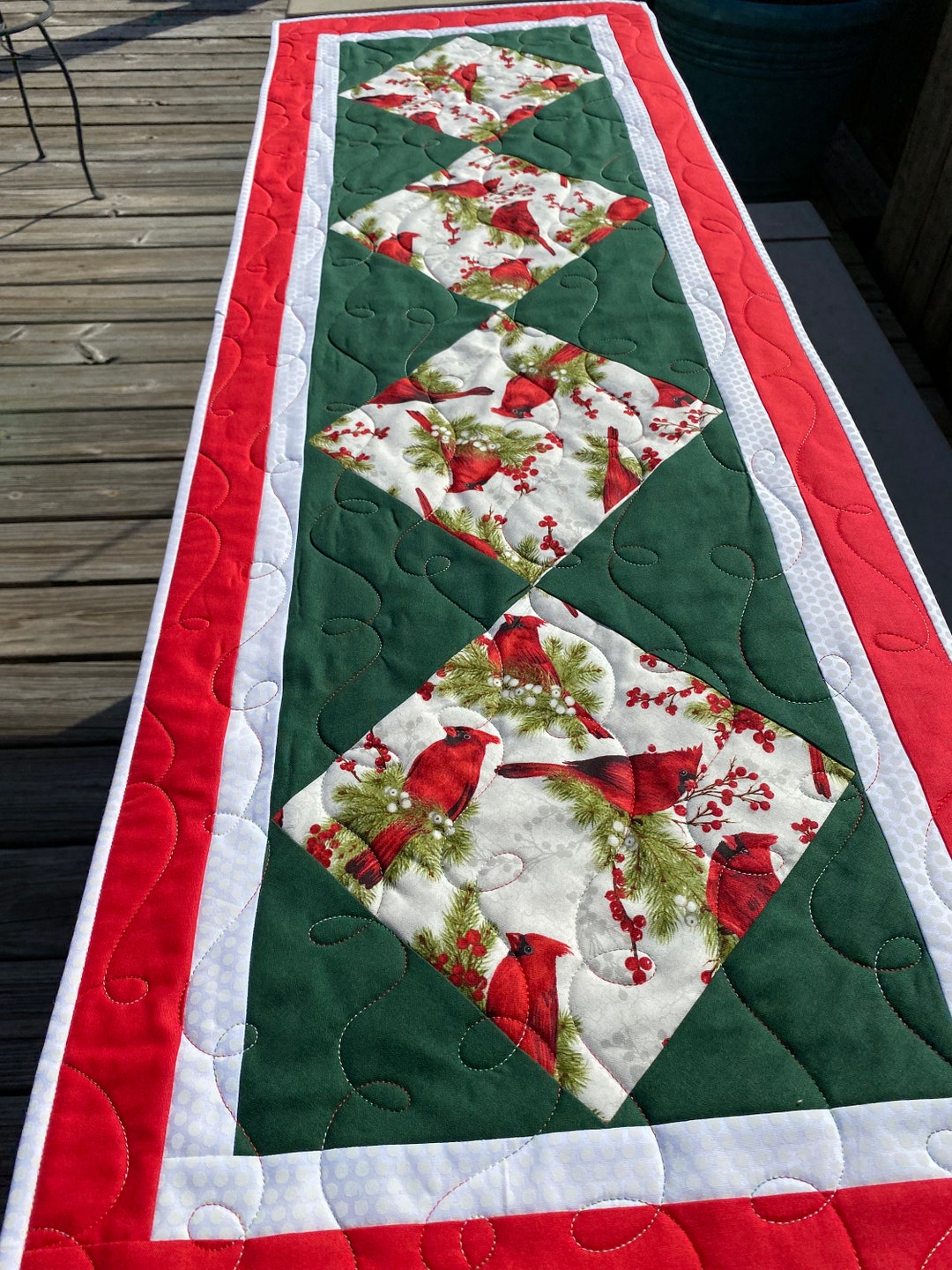 Quilted Christmas Table Runner - Etsy