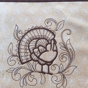 Quilted &embroidered Thanksgiving Table Runner - Etsy
