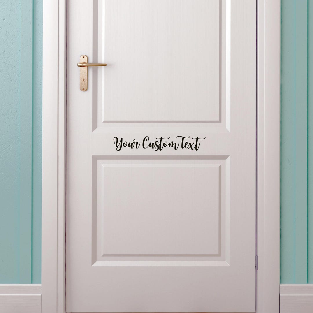 Custom Text Door Decal: Personalized Vinyl Lettering, Custom Name or ...
