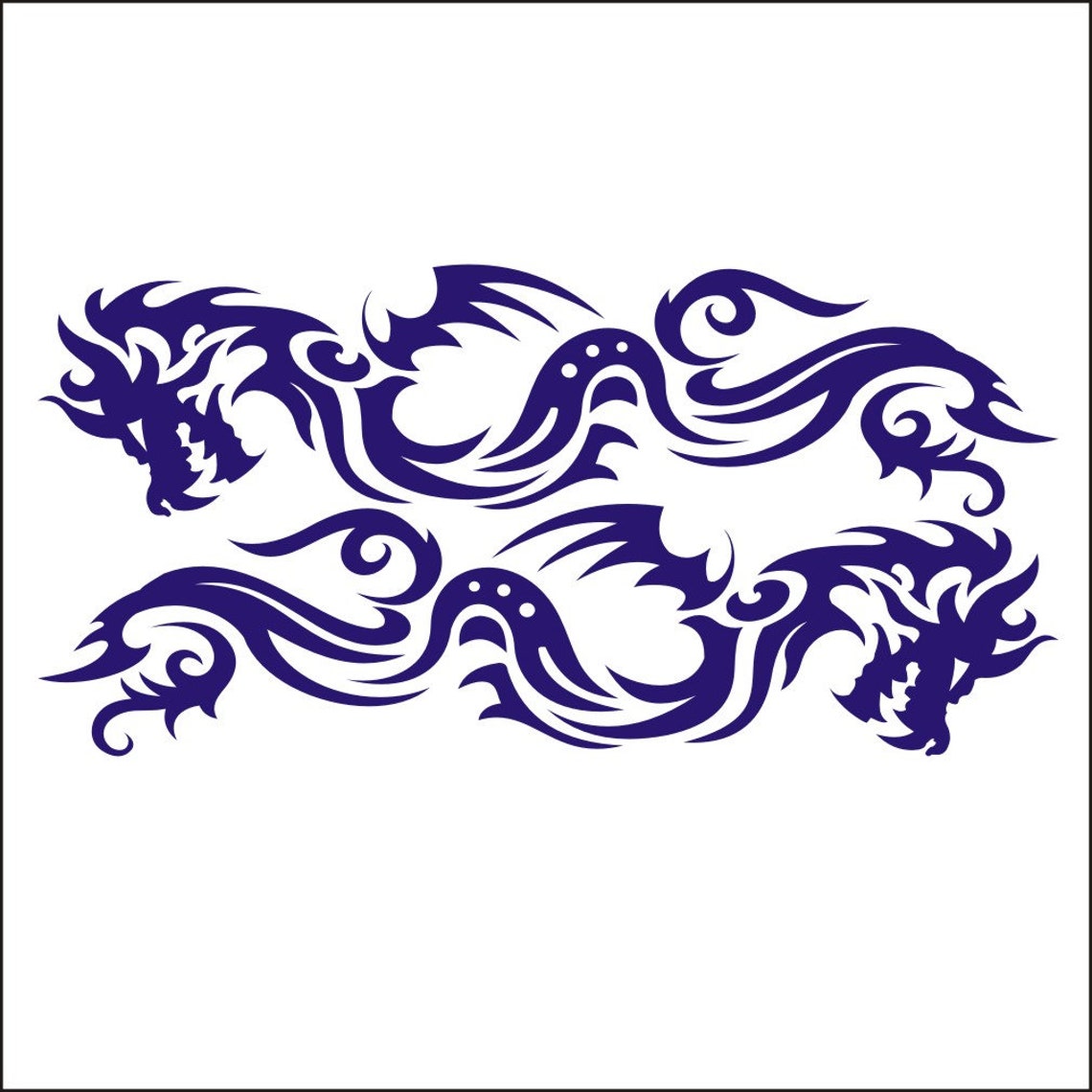 Two Dragons Car Decal Car Stickers Design Dragons Cool Car - Etsy