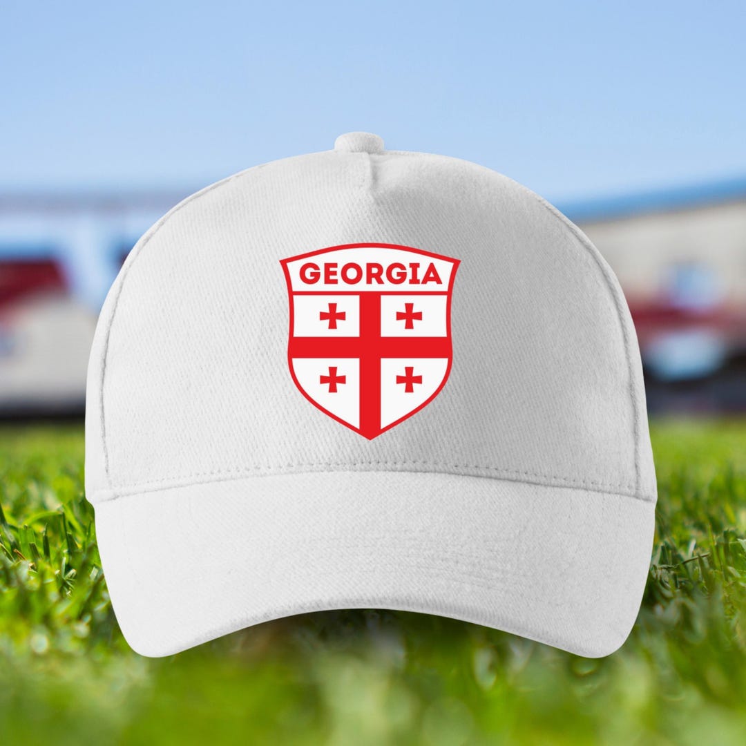 Georgia Soccer Dad Cap: Country Flag Shield, Unisex Cotton Hat - Etsy