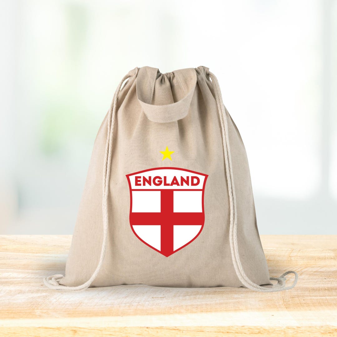 England Football Flag Drawstring Bag: Eco-friendly Cotton Gym Sack - Etsy
