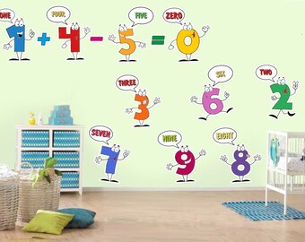 Numbers Kids Wall Decal Classroom Stencils Nursery Art | Etsy