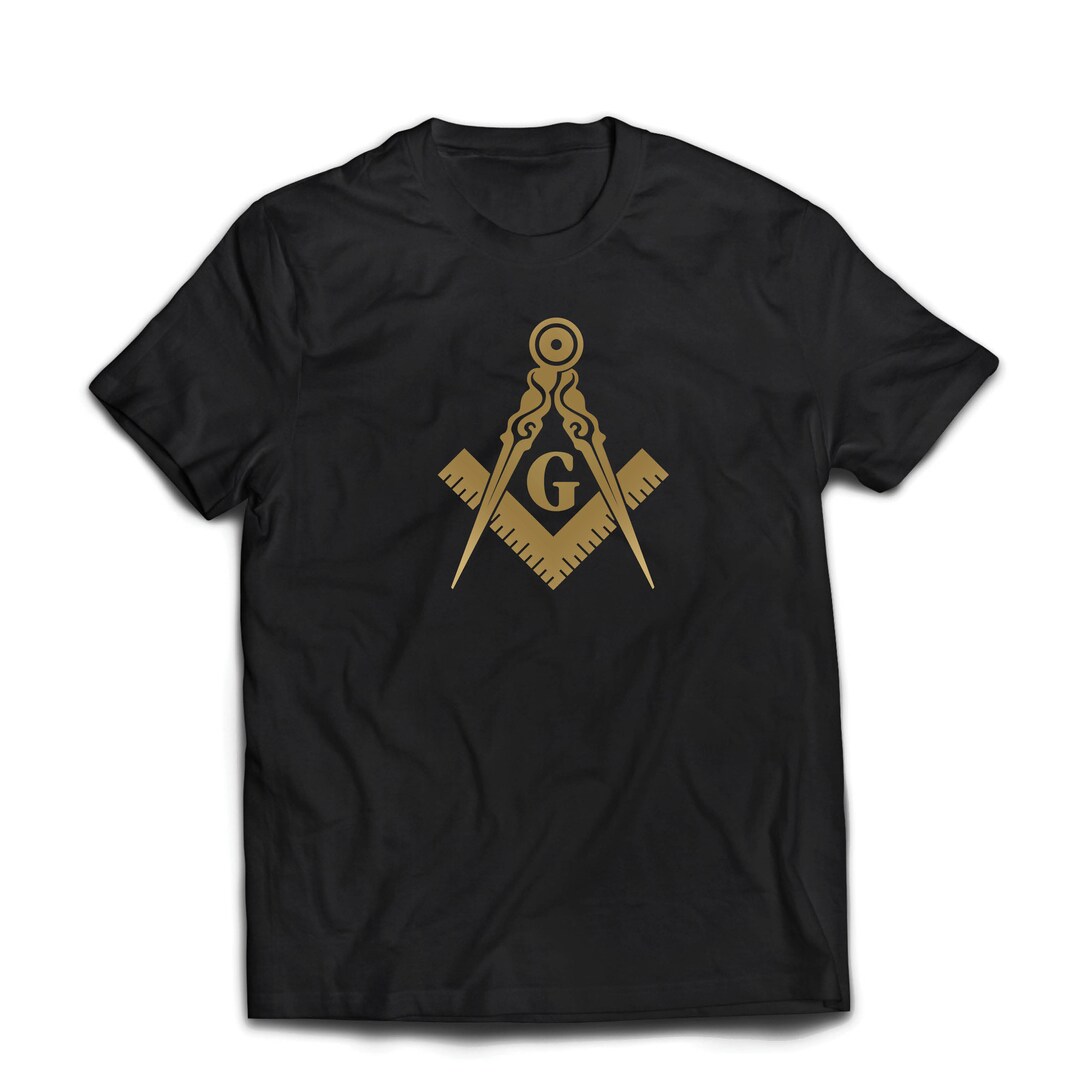 Masonic T-shirt With Square and Compass Symbols, Freemason Logo Crew ...