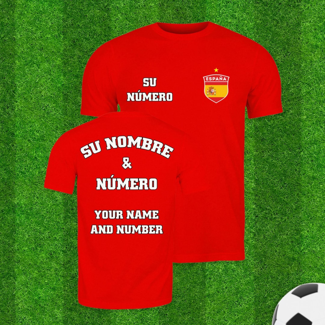 Personalized Spain Soccer Jersey, Custom Name & Number, Football Gift ...