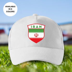 Iran Soccer Dad Cap: Iranian Flag Shield, Unisex Cotton Hat - Etsy