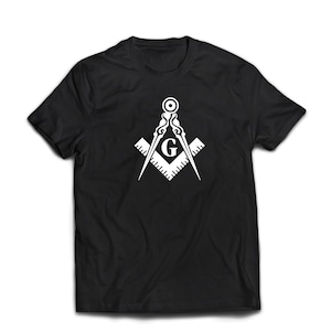Masonic T-shirt With Square and Compass Symbols, Freemason Logo Crew ...