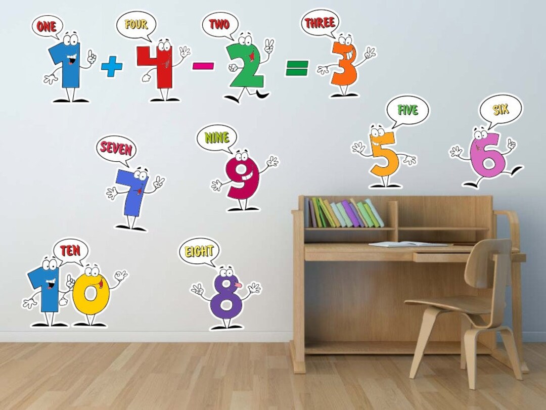 Numbers Kids Wall Decal, Classroom Stencils, Nursery Art, Children ...