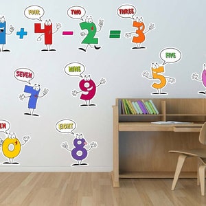 Numbers Kids Wall Decal, Classroom Stencils, Nursery Art, Children ...