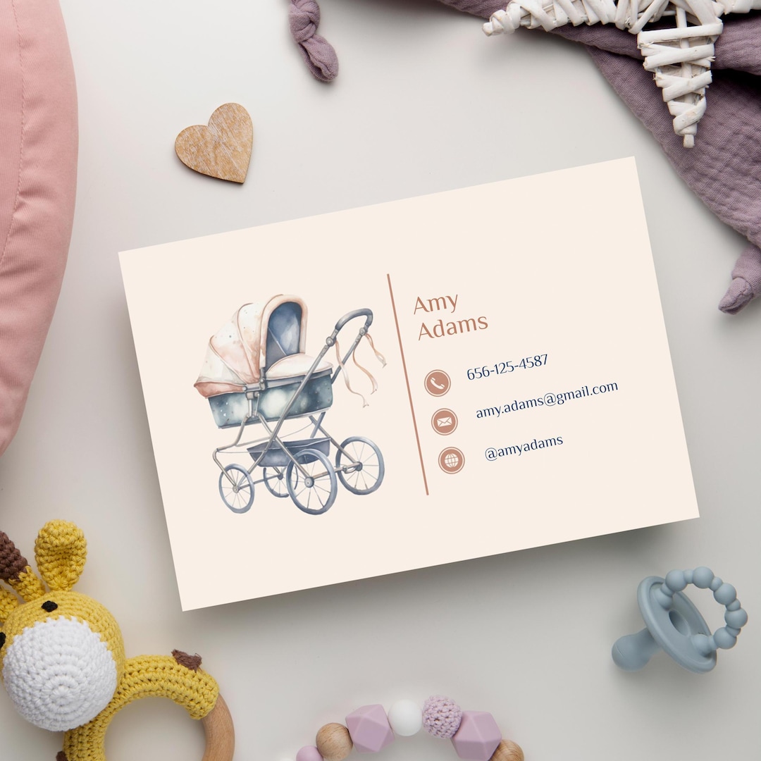 Custom Babysitter Business Cards, Full Color Printed Nanny Cards - Etsy