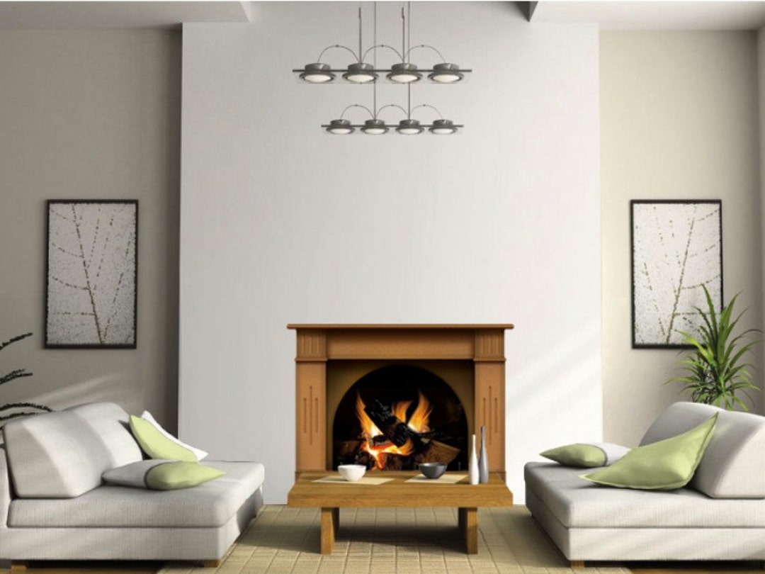 Large Fireplace Wall Decal, Fireplace Mantel Decor, Living Room Wall ...