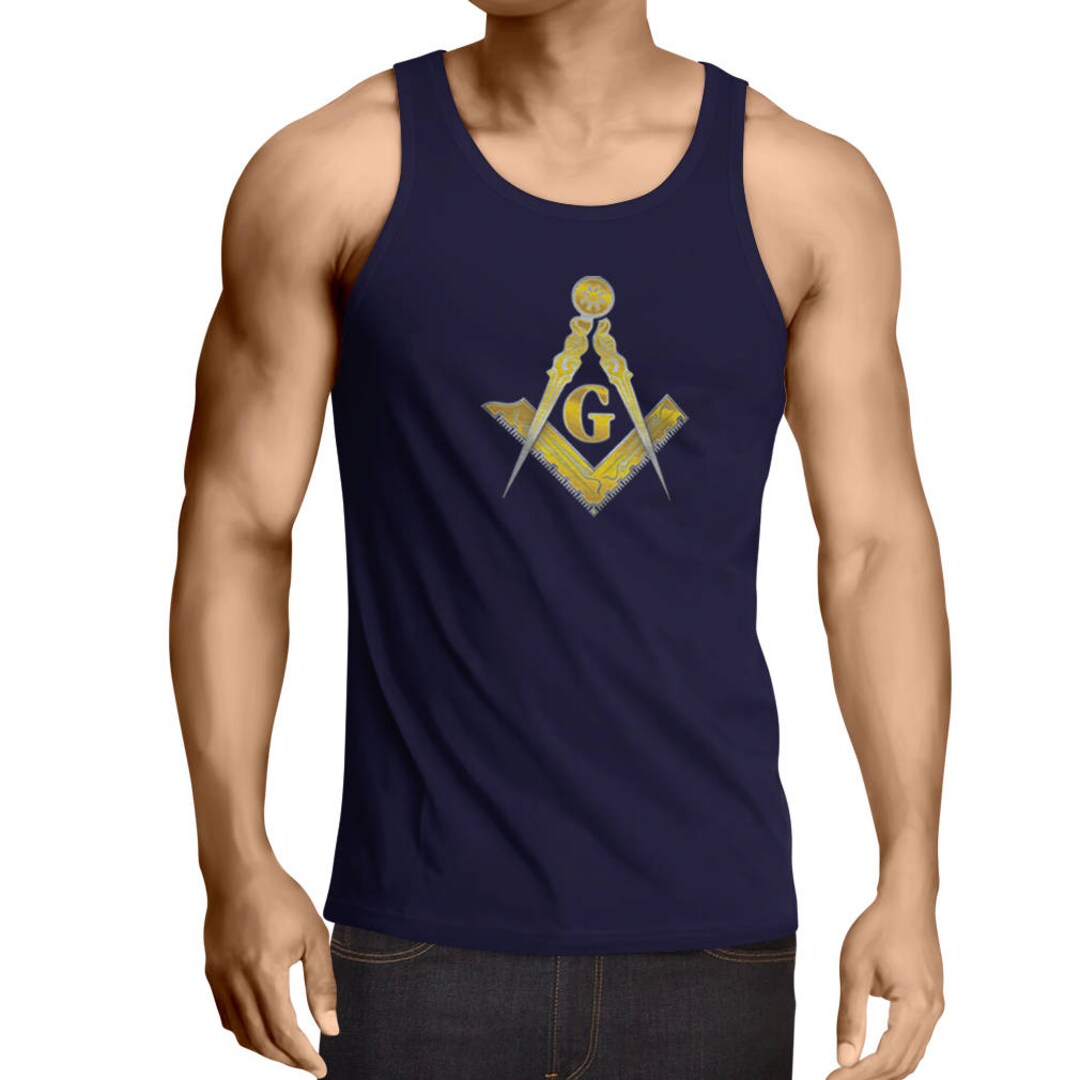 Men's Masonic Symbols Square and Compass Vest, Freemason Logo Crew Neck ...