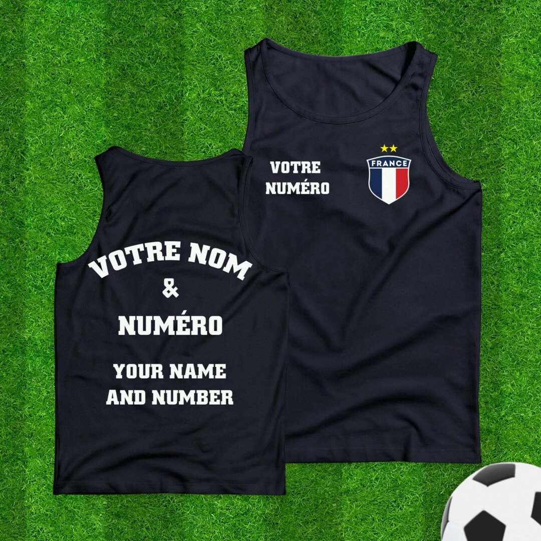 Personalized France Soccer Tank Top With Custom Player Name and Number ...