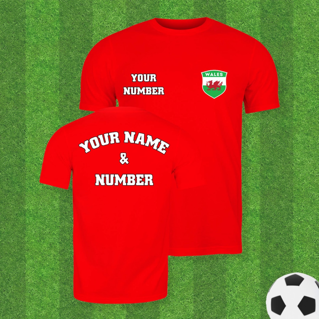 Custom Wales Soccer Jersey: Welsh Flag Emblem, Personalized Name ...