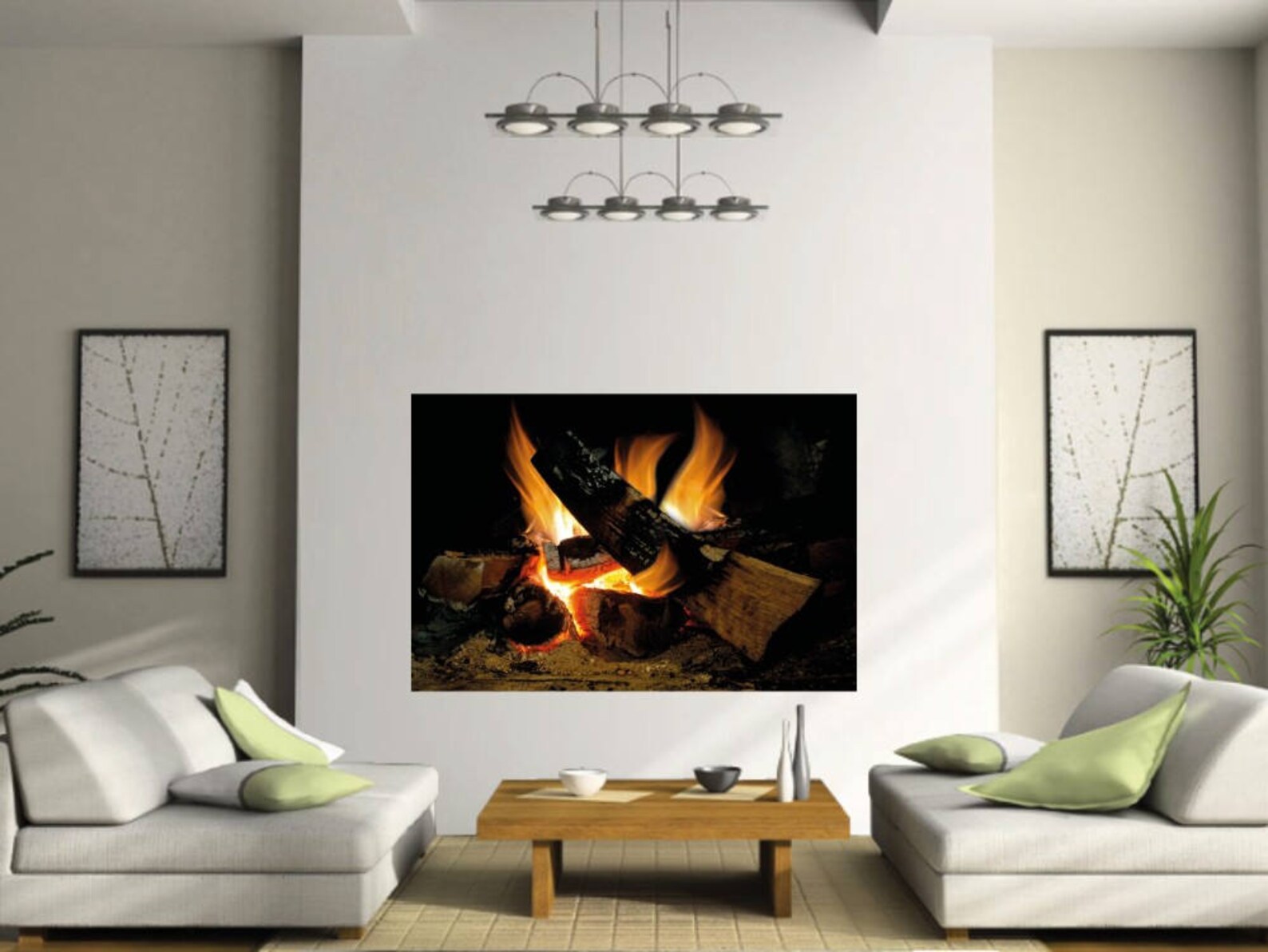 Burning Fire Wall Decal, Hot Fire Flames Vinyl Sticker for Large or ...