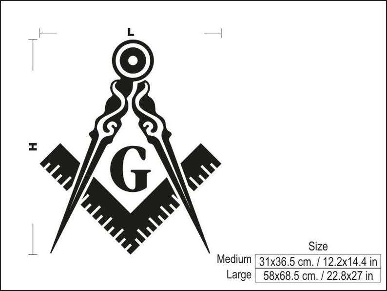 Masonic sign Decal Office decor Vinyl Wall Sticker Art | Etsy