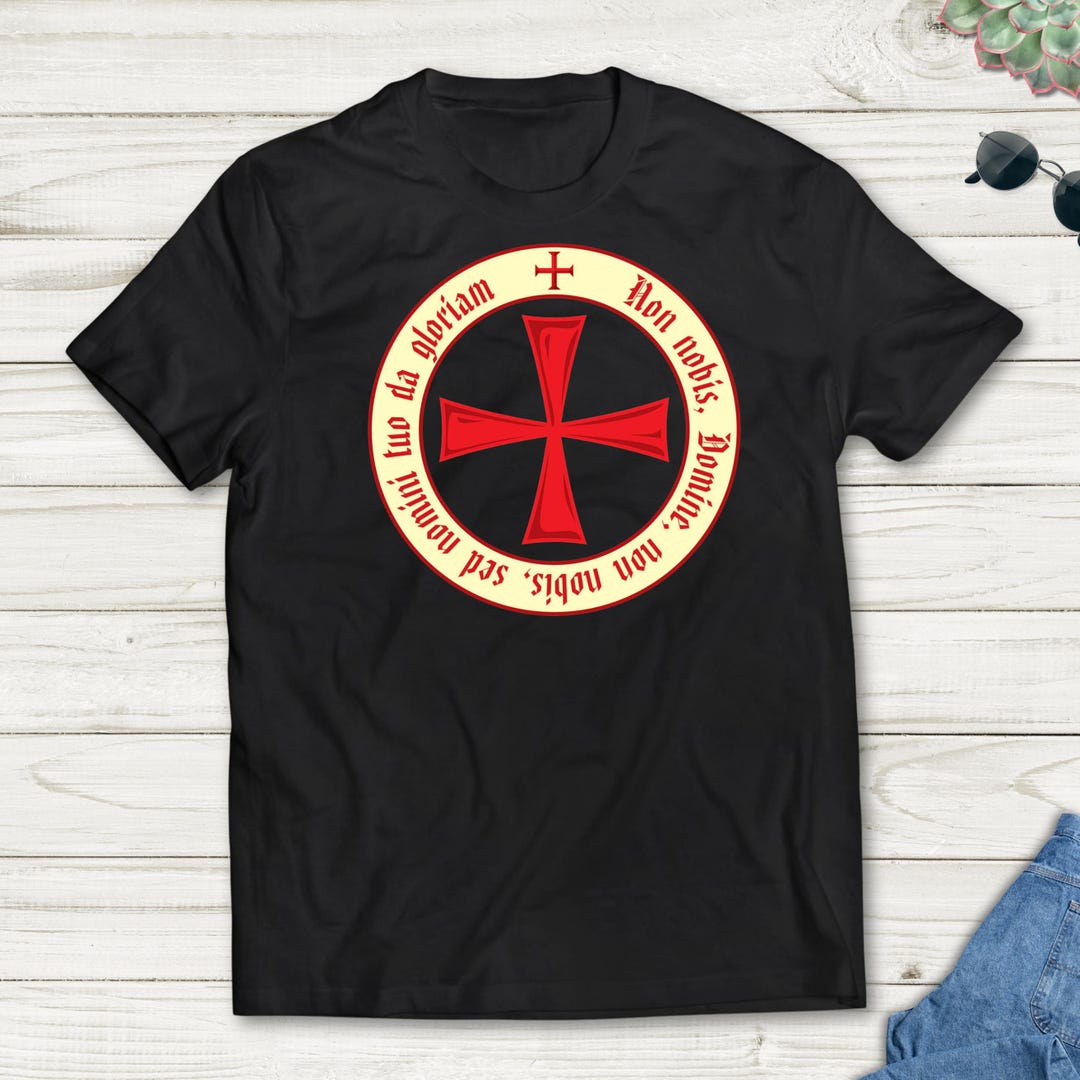 Freemasonry Templar Knights Red Cross T-shirt, Latin Motto - Etsy