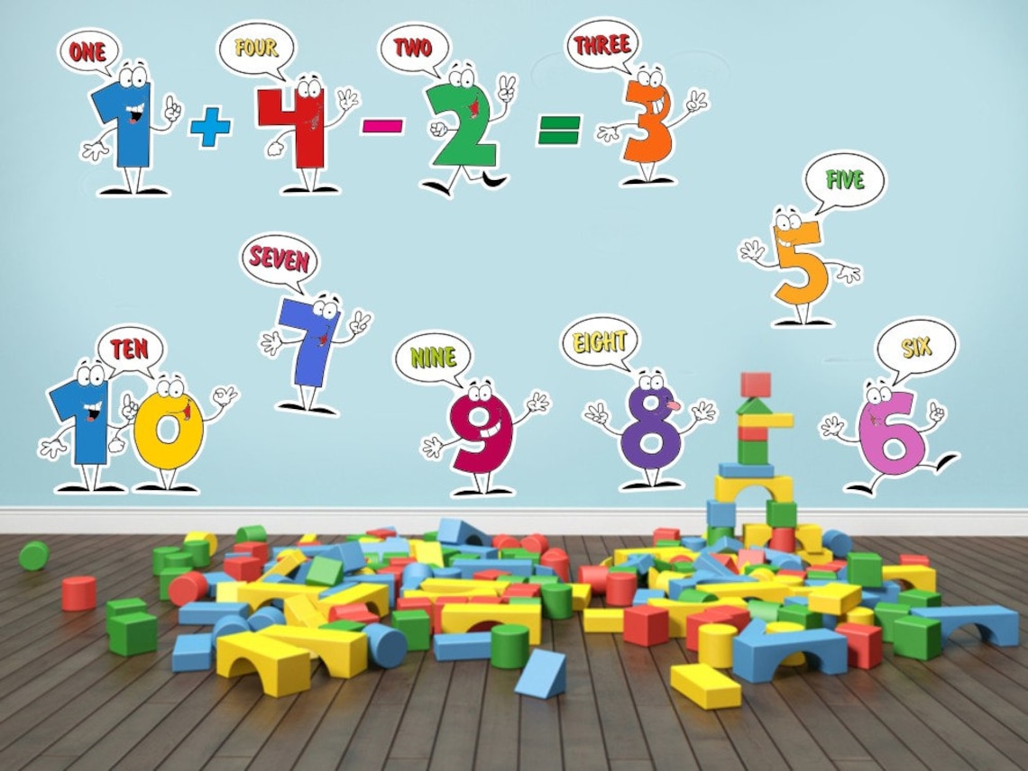 Numbers Kids Wall Decal Classroom Stencils Nursery Art - Etsy