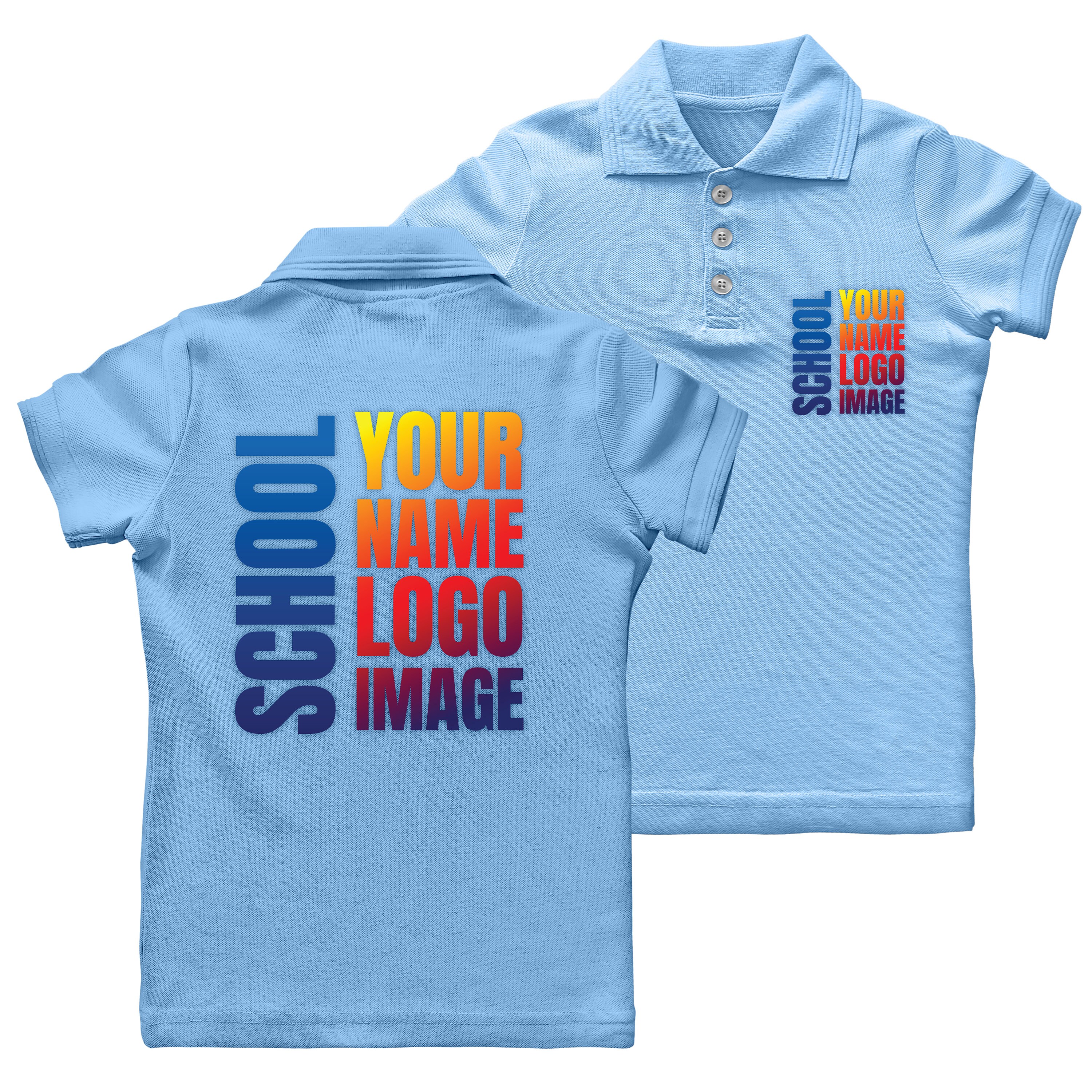 Custom Polo Shirt for Kids Personalized Front and Back School - Etsy
