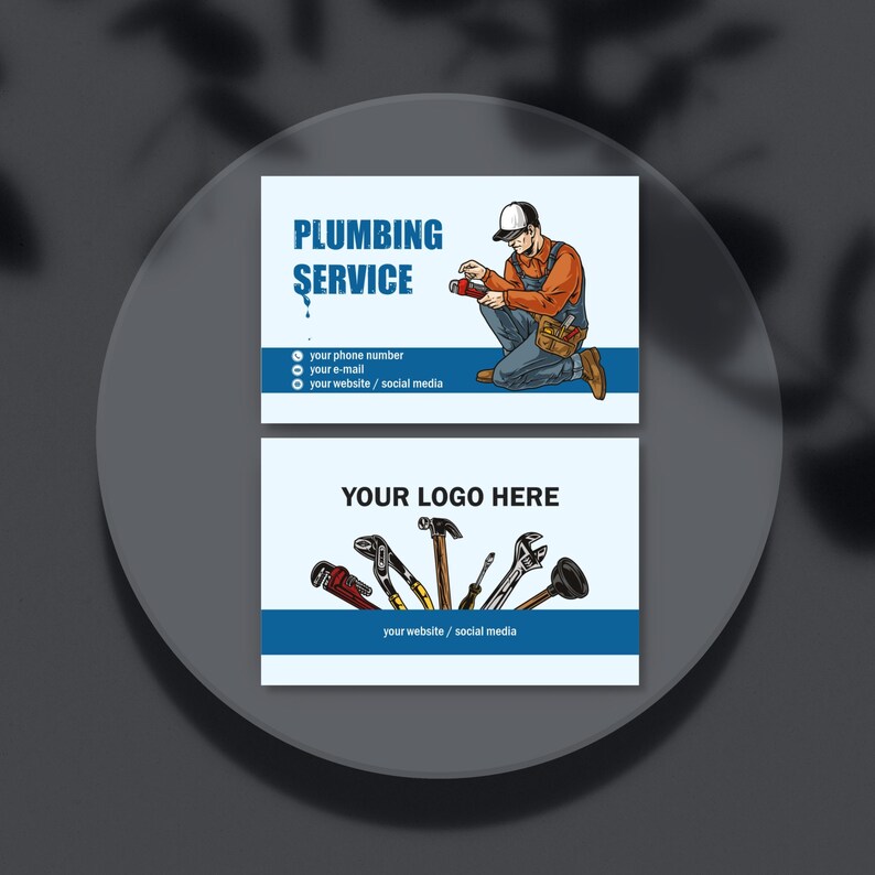 Personalized Plumbers Business Cards: Full Color, Double Sided Print - Etsy