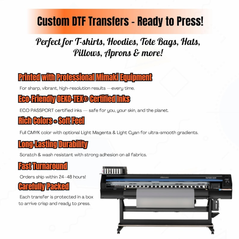 Custom DTF Iron on Transfer: Personalized Heat Press Vinyl Print - Etsy